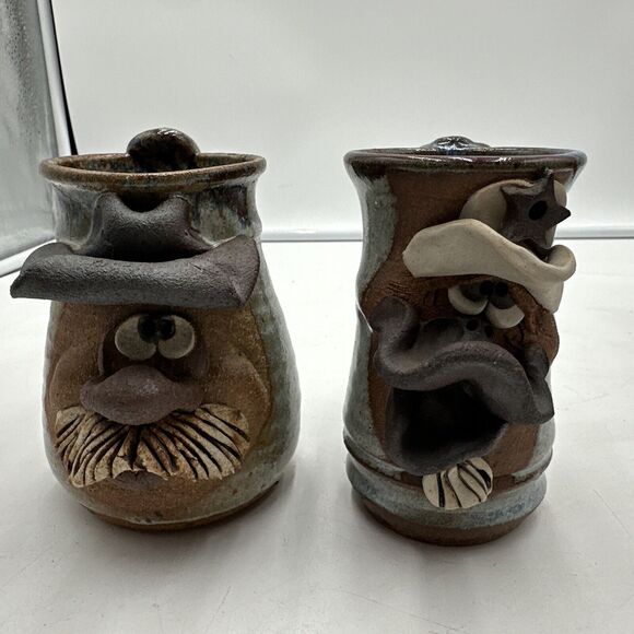 Unmarked | Dining | 2 Eakin Mahon Pottery Vintage Ugly Face Mug Cowboy ...